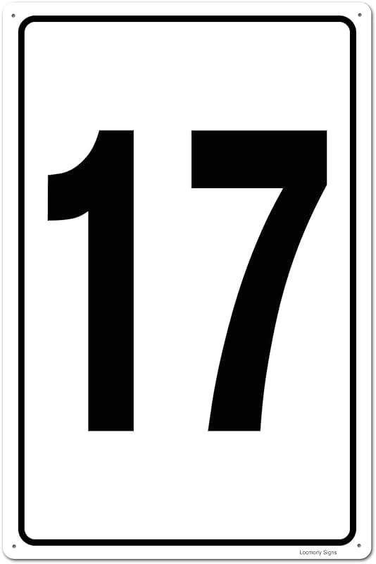 Aluminum Sign, Number 5 Sign, 8x12 Inch, Numbered Signs for Parking ...