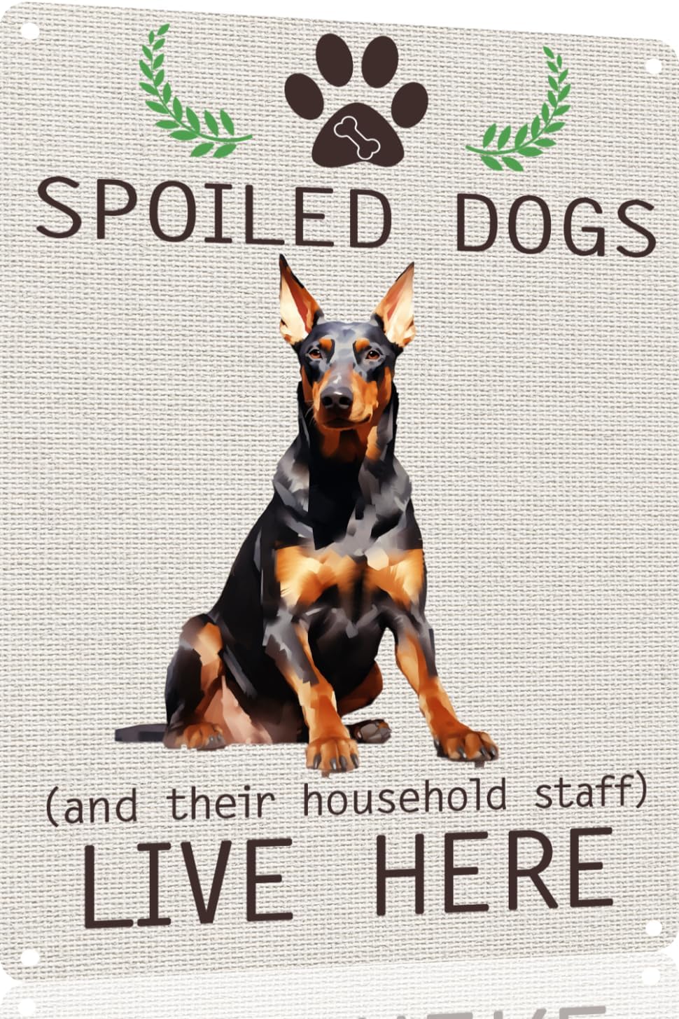 Aluminum Sign Spoiled Dog Lives Here Vintage Metal Aluminum Signs ...