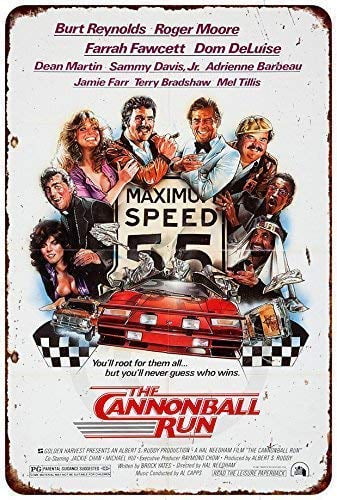 Aluminum Sign The Cannonball Run Movie Poster Vintage Reproduction ...