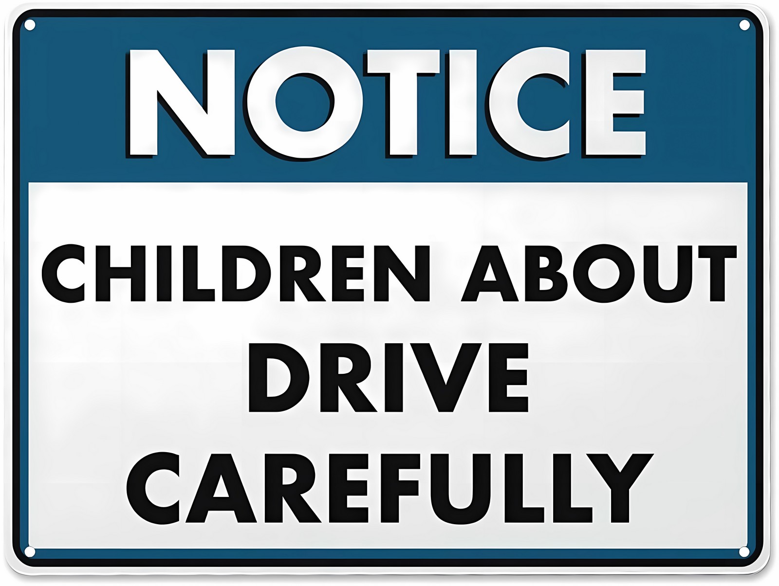 Aluminum Sign Vintage Aluminum Poster Notice Children About Drive ...