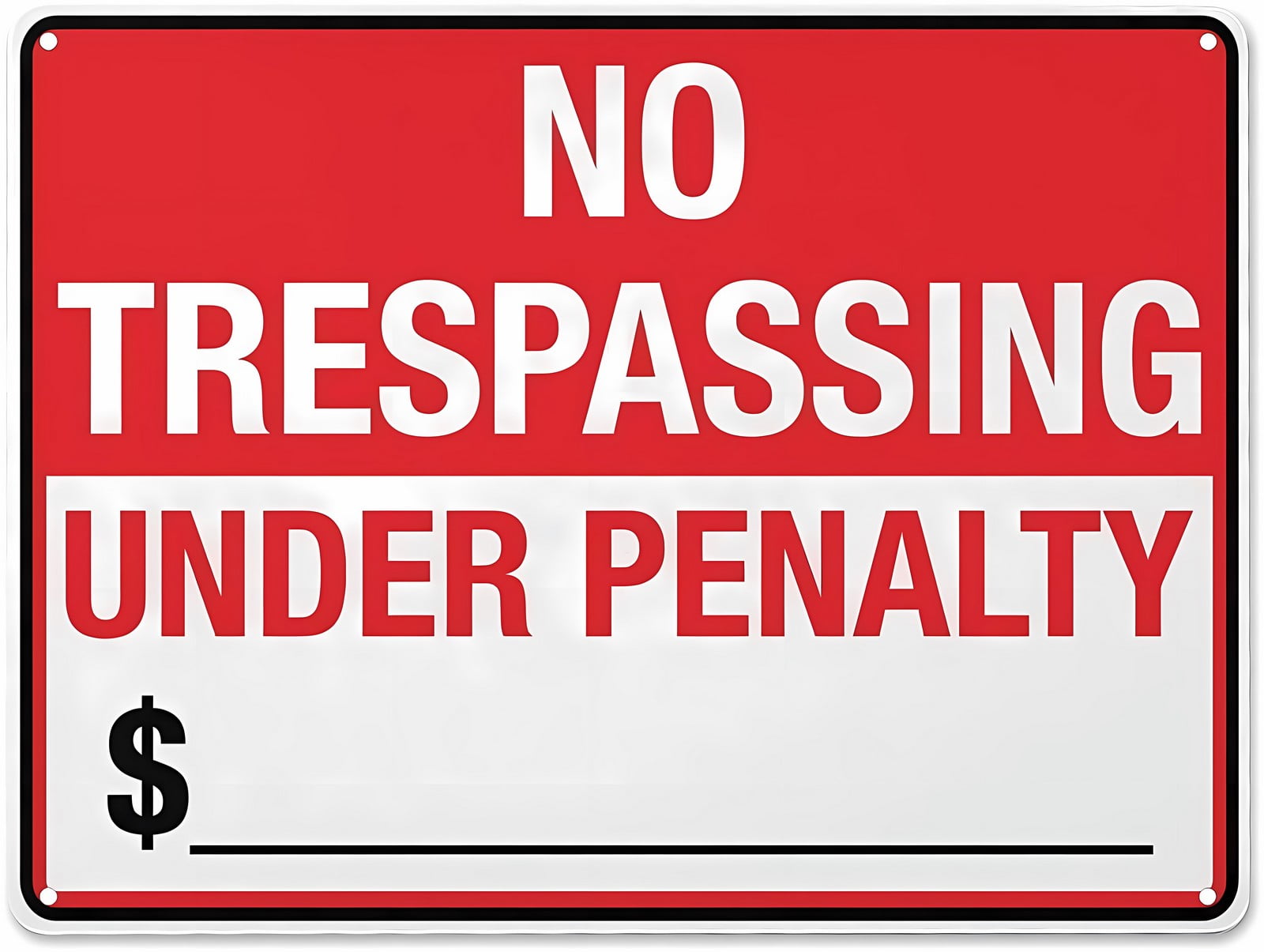 Aluminum Sign Vintage Aluminum Poster No Trespassing Under Penalty 12 x ...