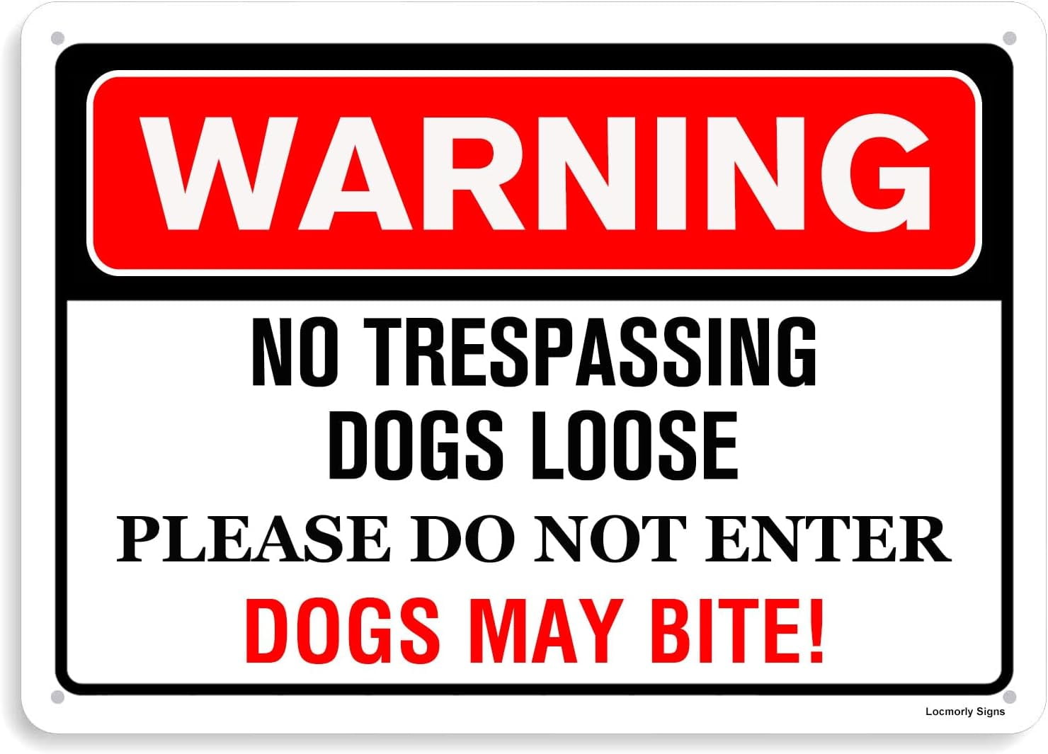 Aluminum Sign, Warning Dogs Loose Please Do Not Enter Sign, 8x12 Inch ...