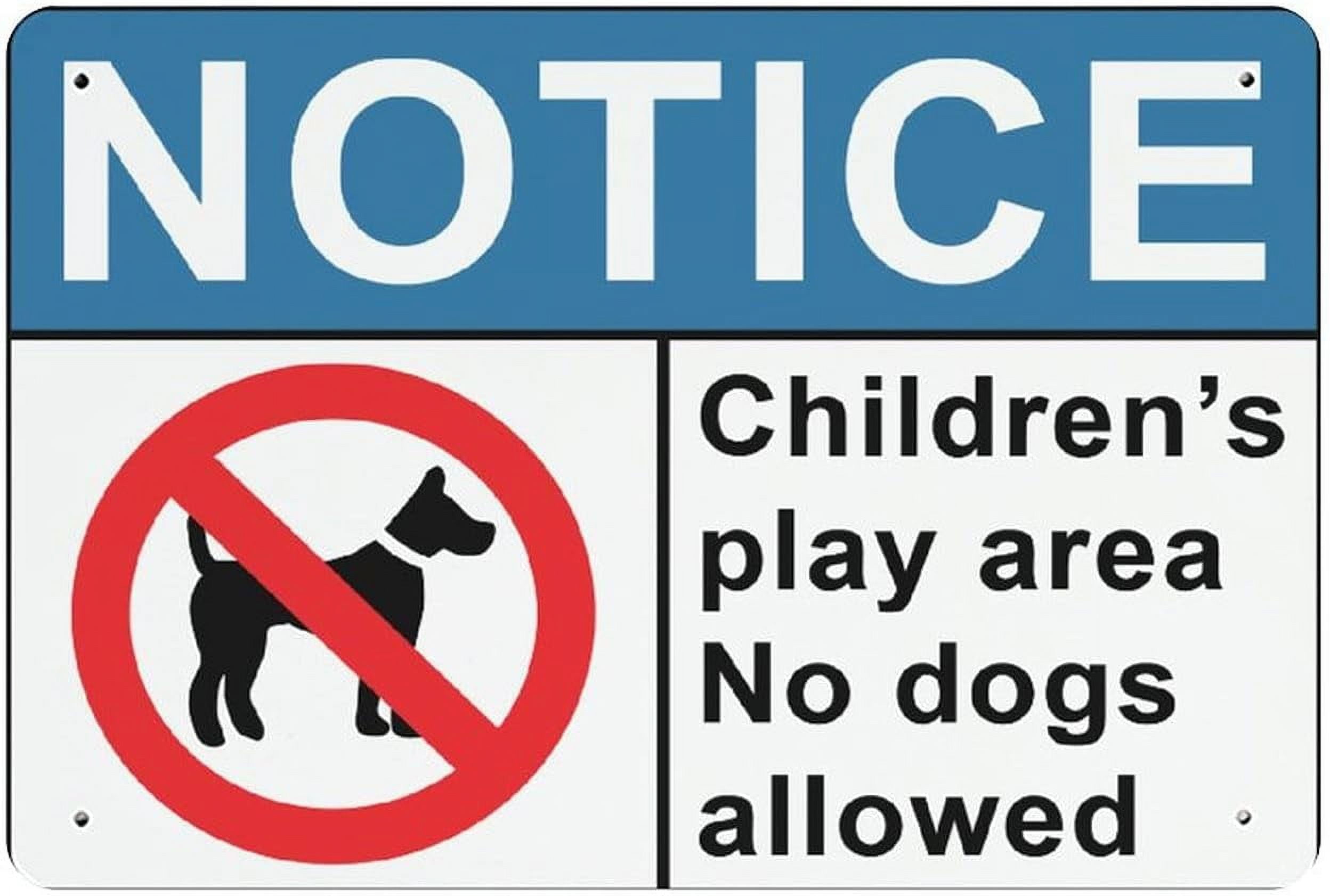 Aluminum Signs 12"x16" Childrens Play Area No Dogs Allowed Personalized ...