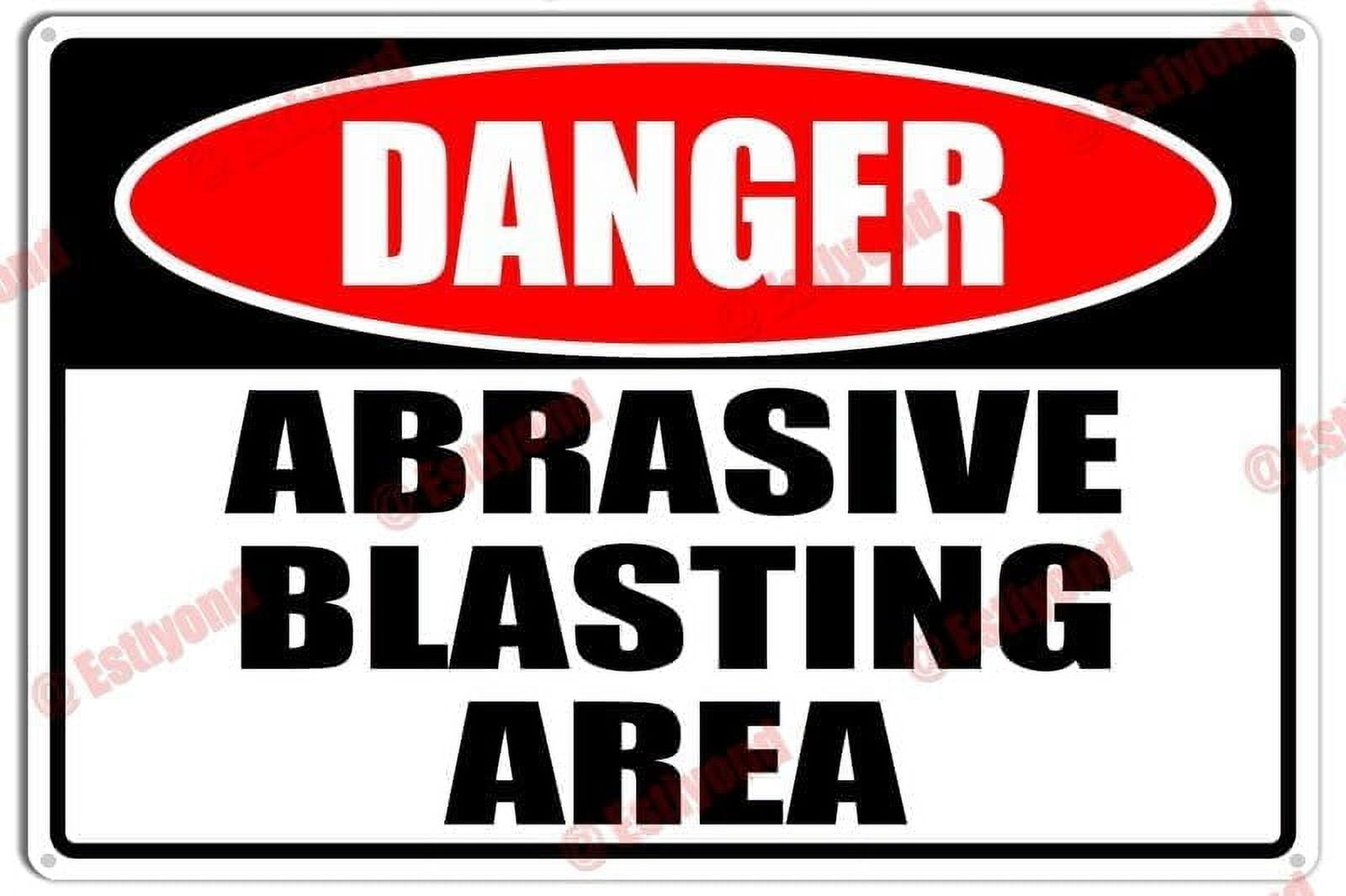 Aluminum Signs, Abrasive Blasting Area Caution Outdoor Warning Notice ...