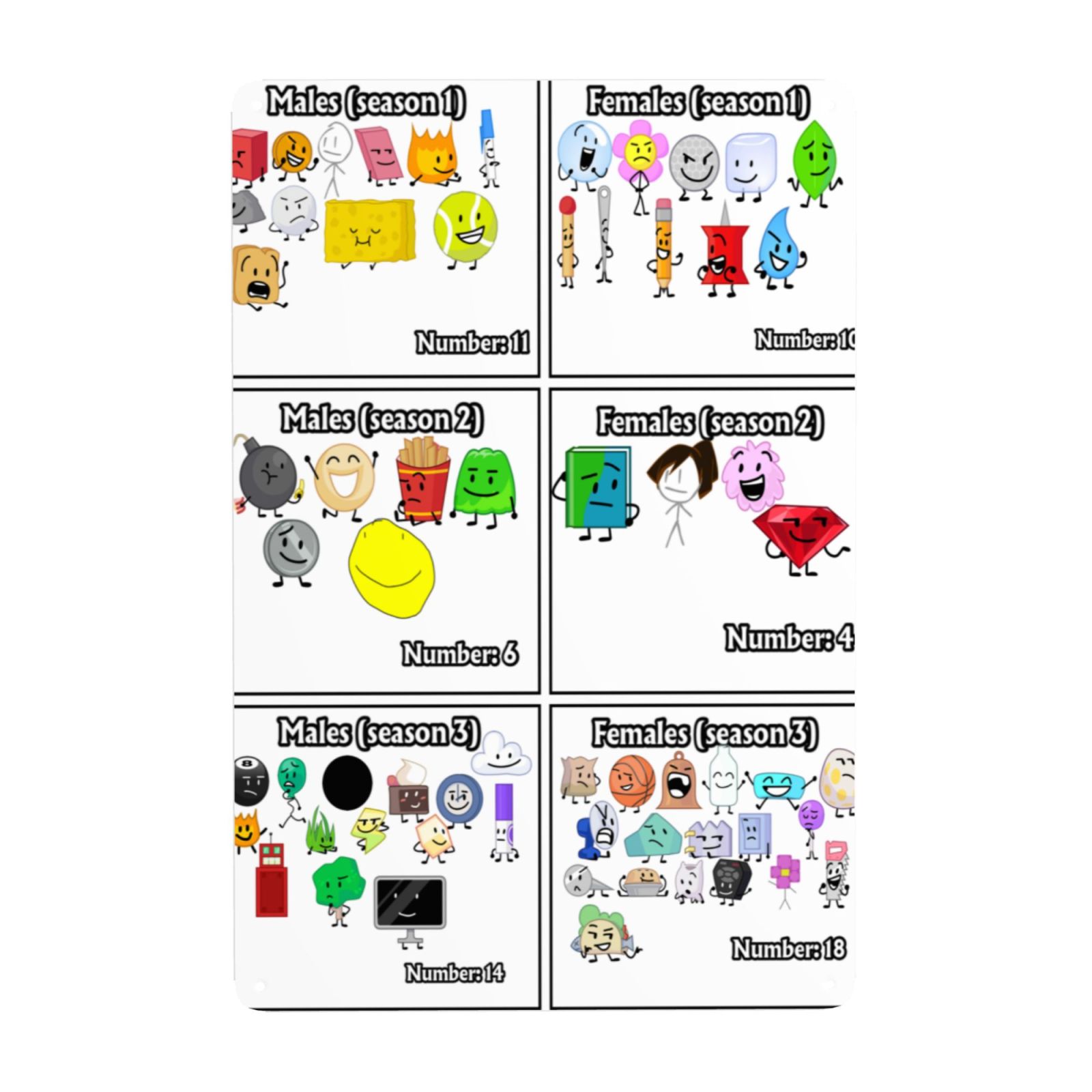 Aluminum Signs Battle For Dream Island Bfdi Metal Sign Wall Sign Pub ...