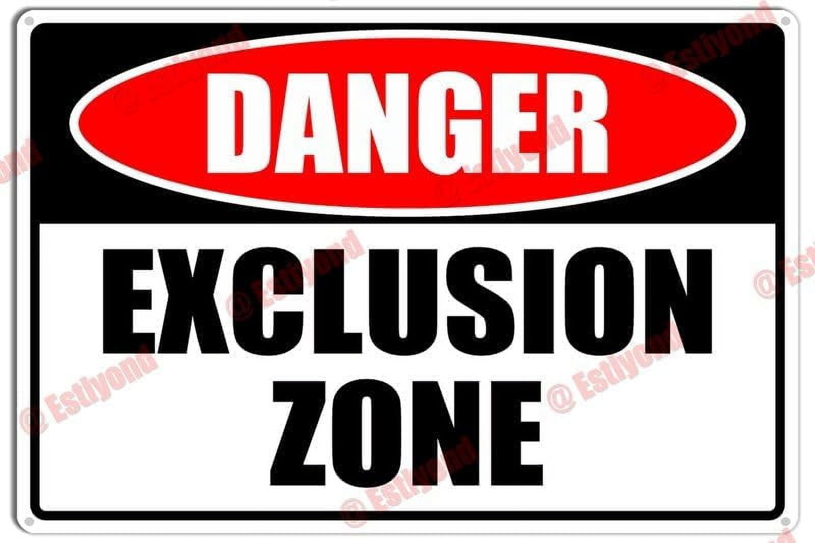 Aluminum Signs, Exclusion Zone Caution Outdoor Warning Notice Aluminum ...