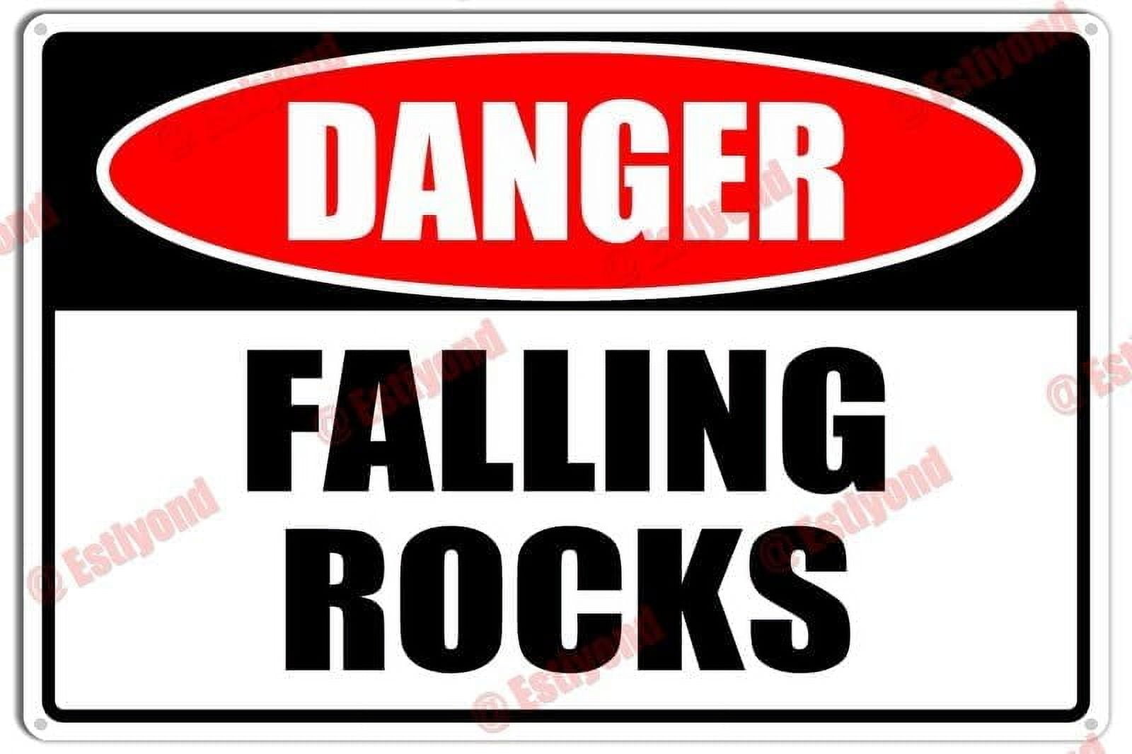 Aluminum Signs, Falling Rocks Caution Outdoor Warning Notice Aluminum ...