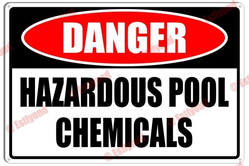 Aluminum Signs, Hazardous Pool Chemicals Caution Outdoor Warning Notice ...