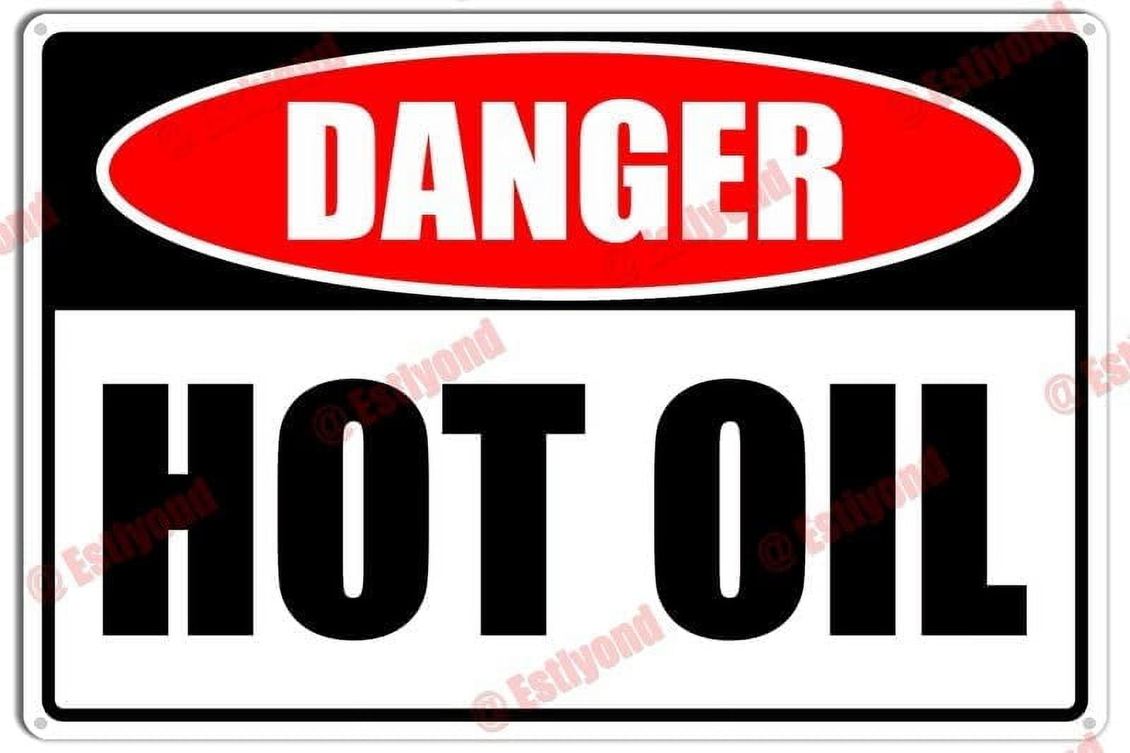 Aluminum Signs, Hot Oil Caution Outdoor Warning Notice Aluminum Metal ...