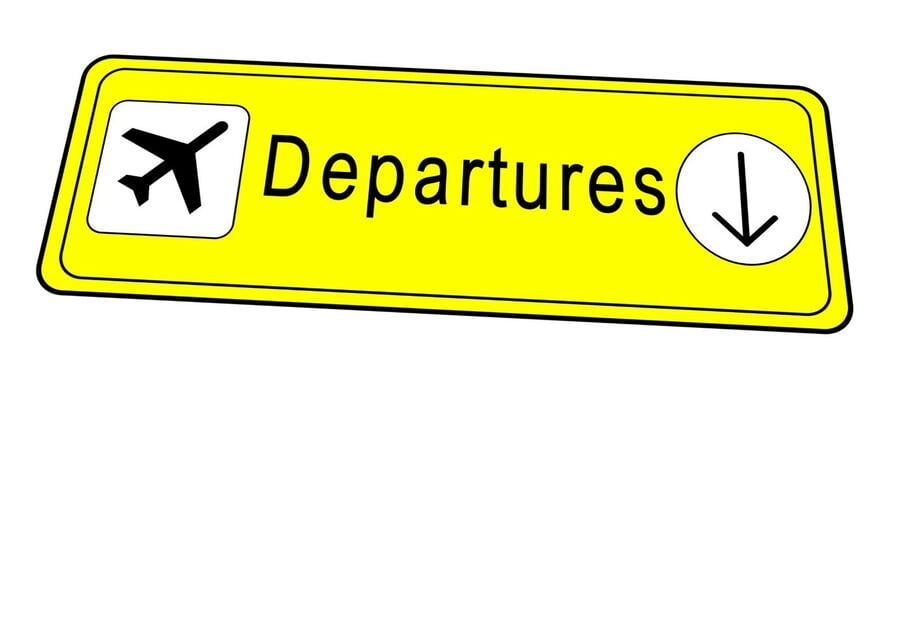 Aluminum Signs Size: 4 x 16 Inch Airport Departures Sign Novelty ...
