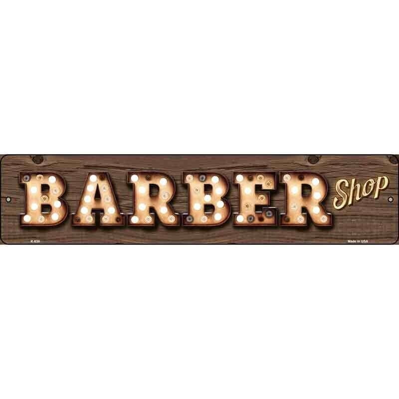 Aluminum Signs Size: 4 x 16 Inch Barber Shop Bulb Lettering metal ...