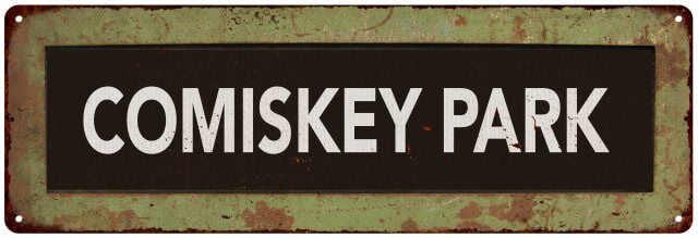 Aluminum Signs Size: 4 x 16 Inch COMISKEY PARK Trollery Bus Roll ...