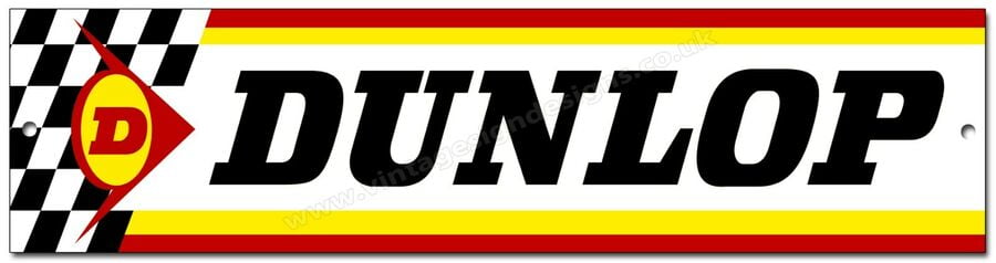 Aluminum Signs Size: 4 x 16 Inch DUNLOP TYRES METAL SIGN,RETRO,GARAGE ...