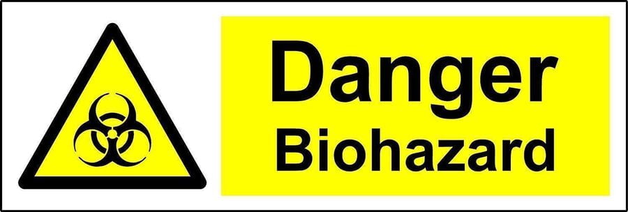Aluminum Signs Size: 4 x 16 Inch Danger Biohazard metal park health ...