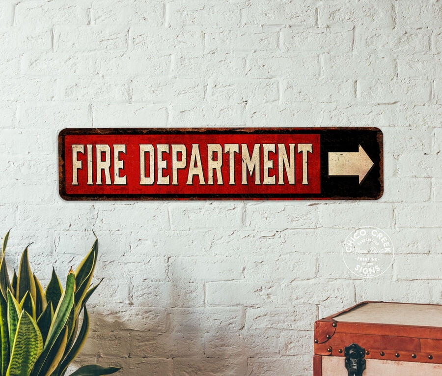 Aluminum Signs Size: 4 x 16 Inch Fire Department Sign Fire Station ...