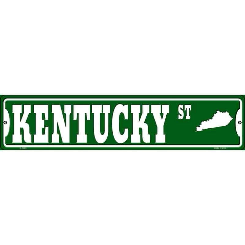 Aluminum Signs Size: 4 x 16 Inch Kentucky St Silhouette Metal Street ...