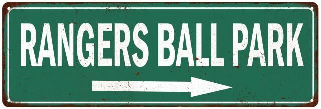 Aluminum Signs Size: 4 x 16 Inch Rangers Ball Park Vintage Look ...