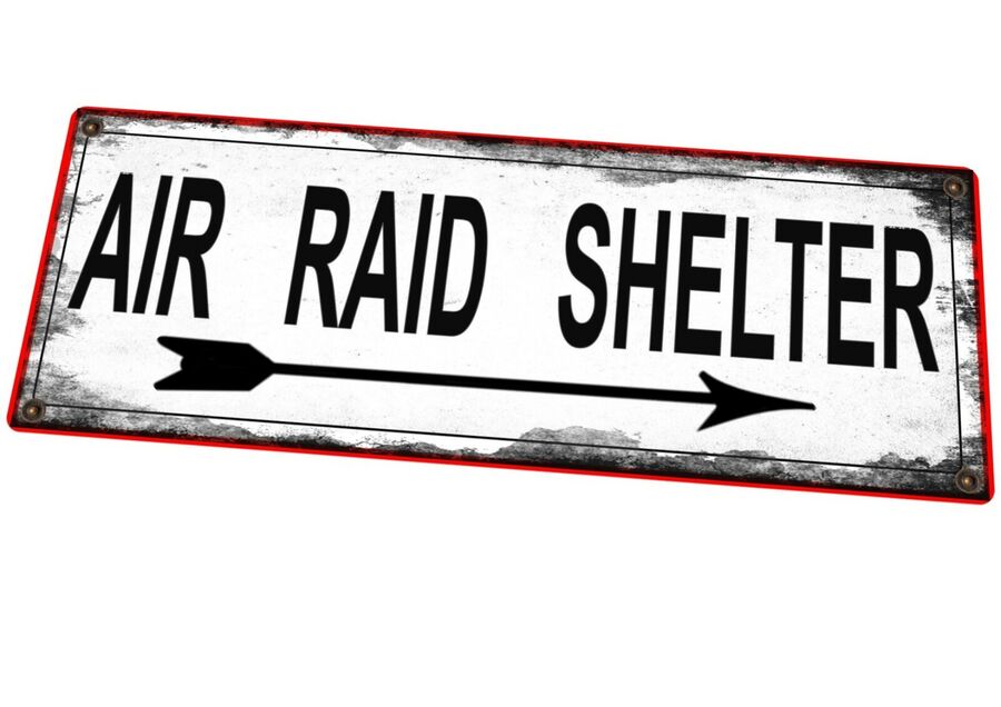 Aluminum Signs Size: 4 x 16 Inch Vintage Style Metal Air Raid Shelter ...