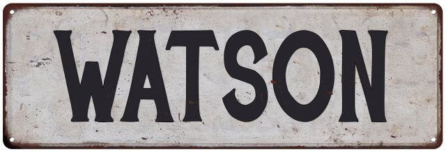 Aluminum Signs Size: 4 x 16 Inch WATSON Vintage Look Rustic Chic Metal ...