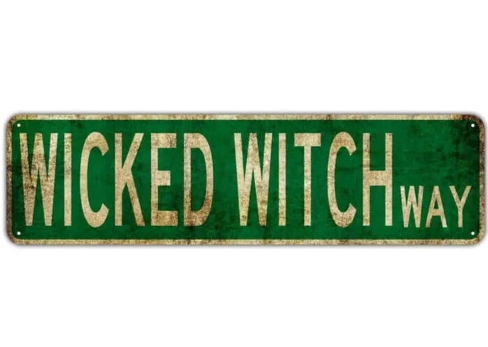 Aluminum Signs Size: 4 x 16 Inch Wicked Witch Way Retro Novelty Metal ...