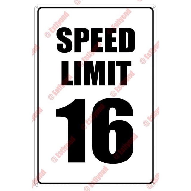 Aluminum Signs, Speed Limit 16 Mph-Slow-Warning-Traffic-Road-Highway ...