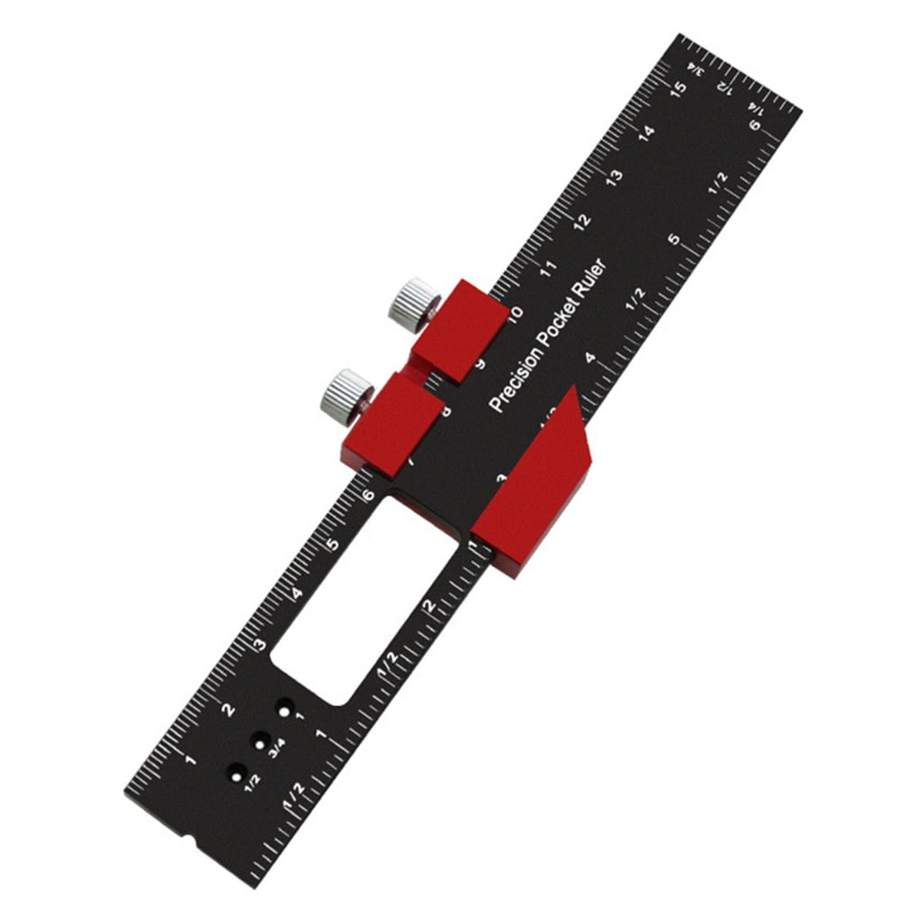 Aluminum Slide Ruler Track Ruler Measuring Gauge Pocket Ruler with ...