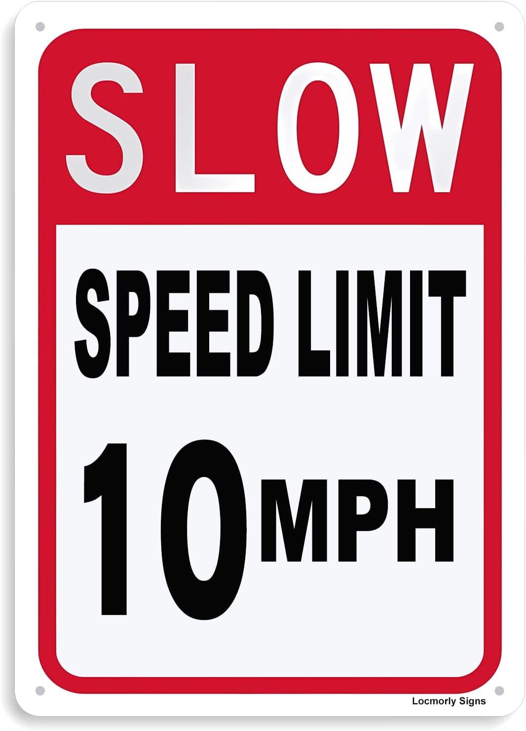 Aluminum Slow Down Speed Limit 10 MPH Sign, 8x12 Inch, Slow Down Signs ...