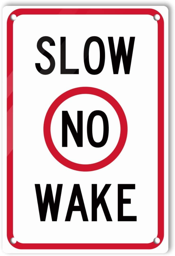 Aluminum Slow No Wake Sign Warning Signs Metal Aluminum Decorative ...