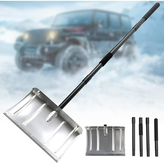 Aluminum Snow Shovel Pusher - 70" Lightweight Portable Design for ...