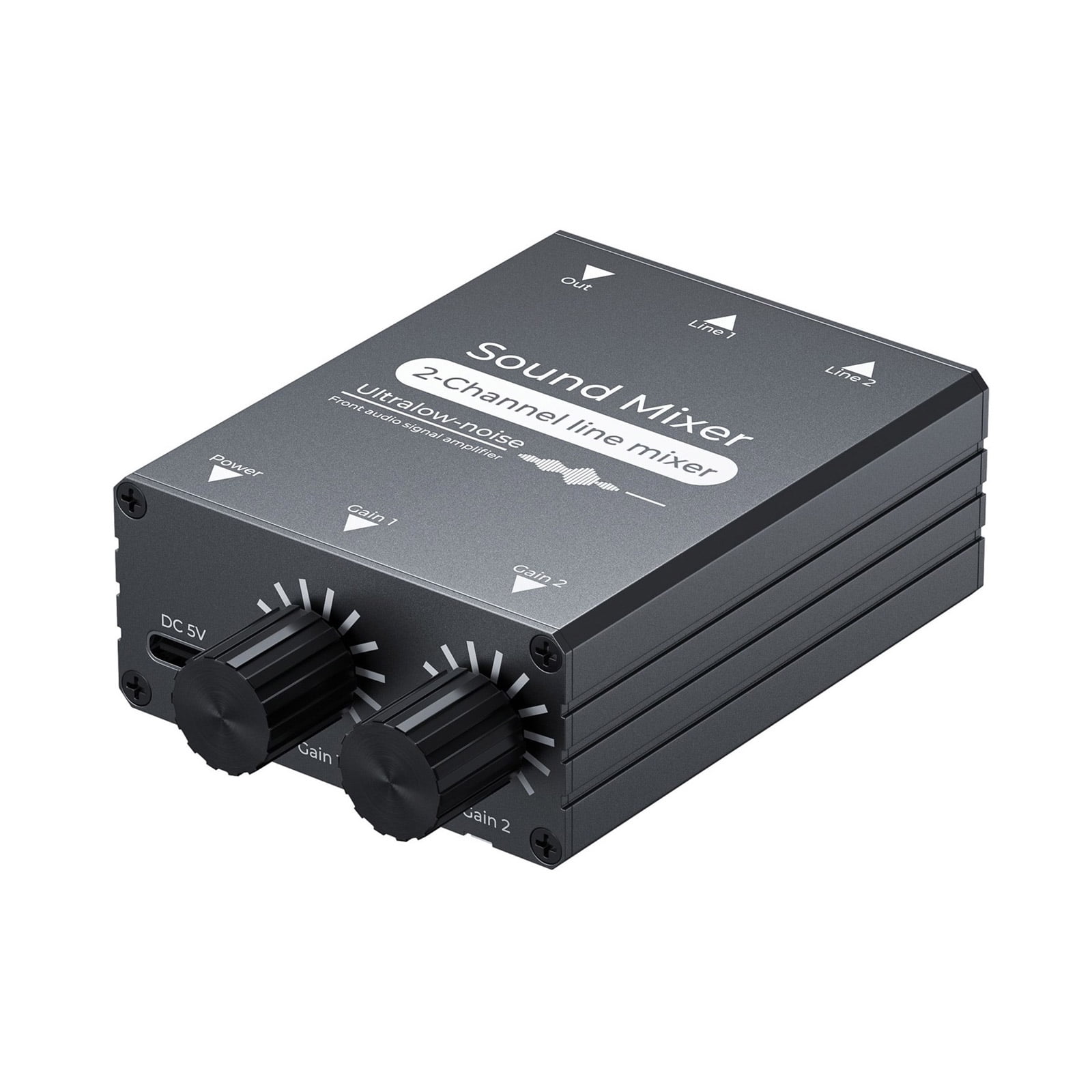 Aluminum Sound Switcher 2 Channel Device 3.5mm Stereo Auditory Mixer ...