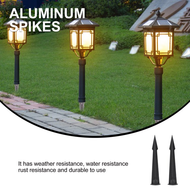 Black Aluminum Ground Spikes for Lawn Lights with Durable Weatherproof ...