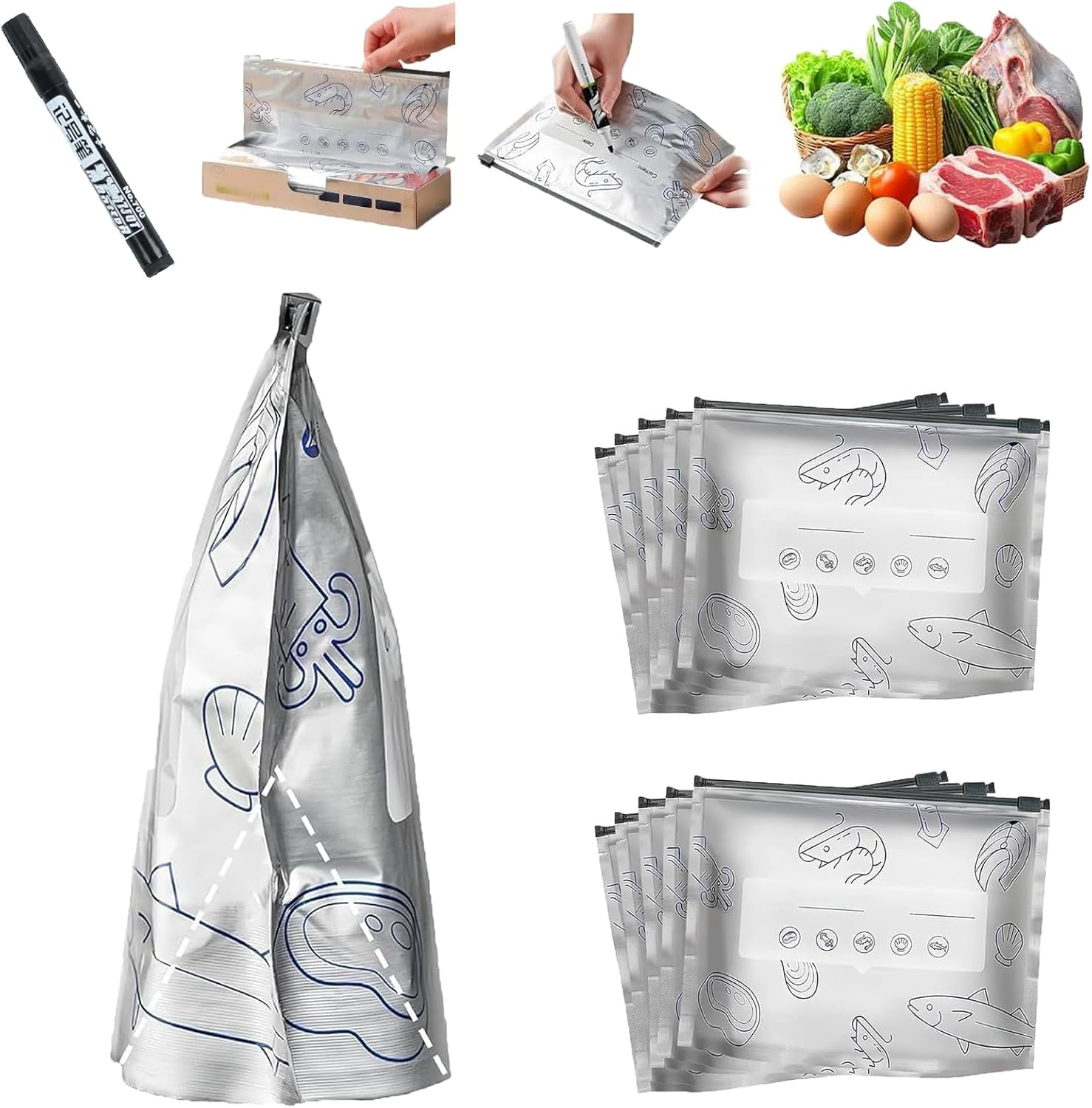 Aluminum Storage Bags for Freezer, 2026 New Aluminum Foil Storage Bags ...