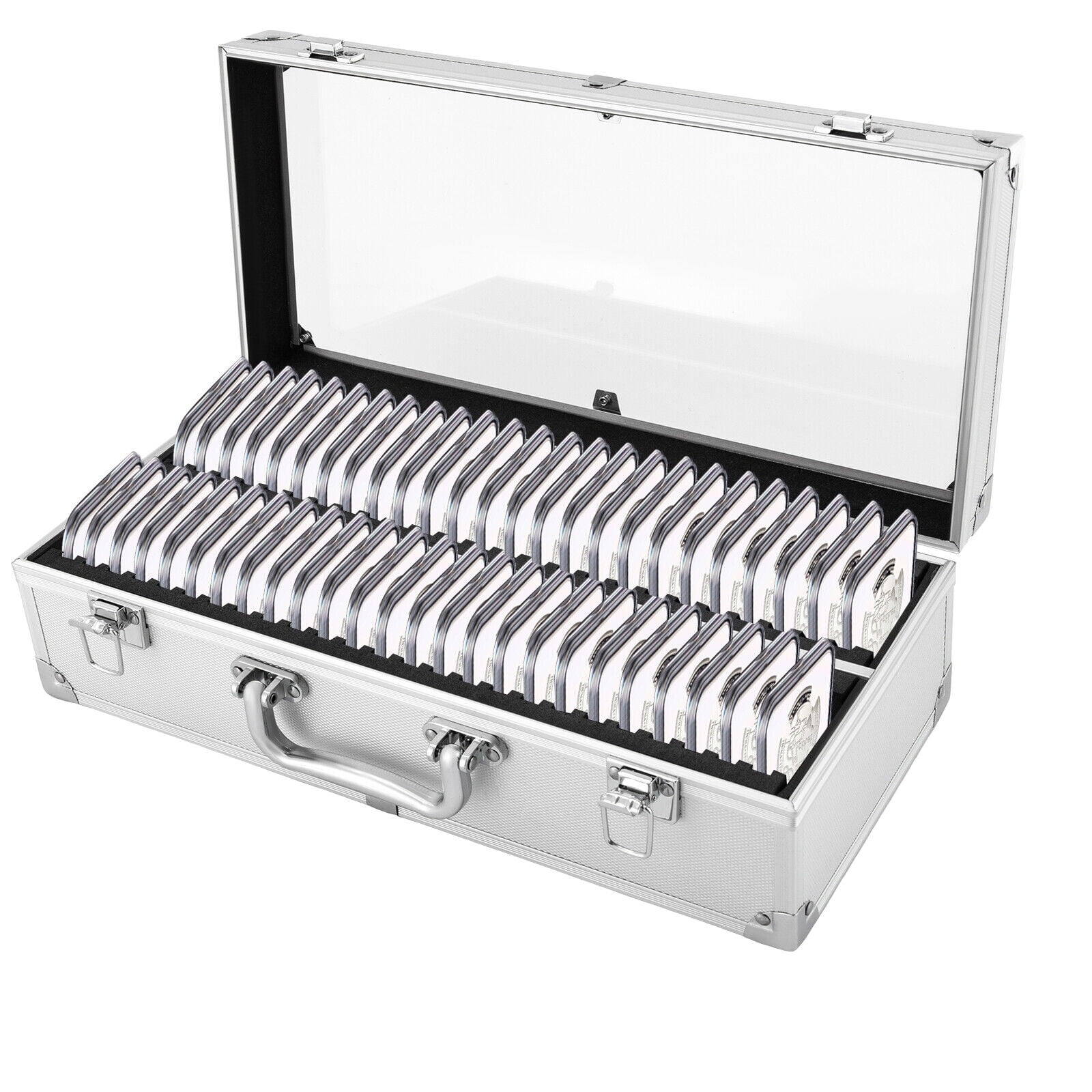 Aluminum Storage & Display Box,Silver Coin Slab Case Holds 50 PCGS NGC ...