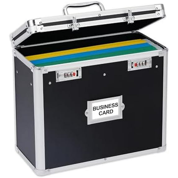 Aluminum Storage File Box with Lock,Portable Locking Storage Totes with ...