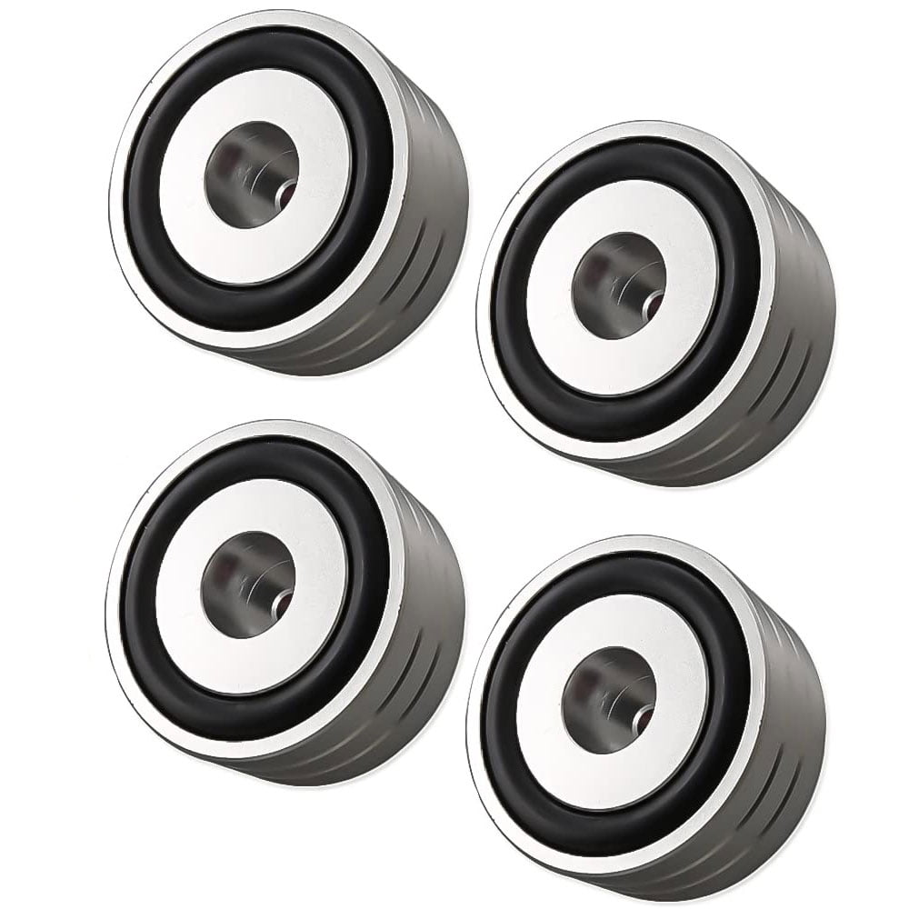 Aluminum Subwoofer Absorber Feet, 40x20mm, Pack of 4, Silver Screw-In ...