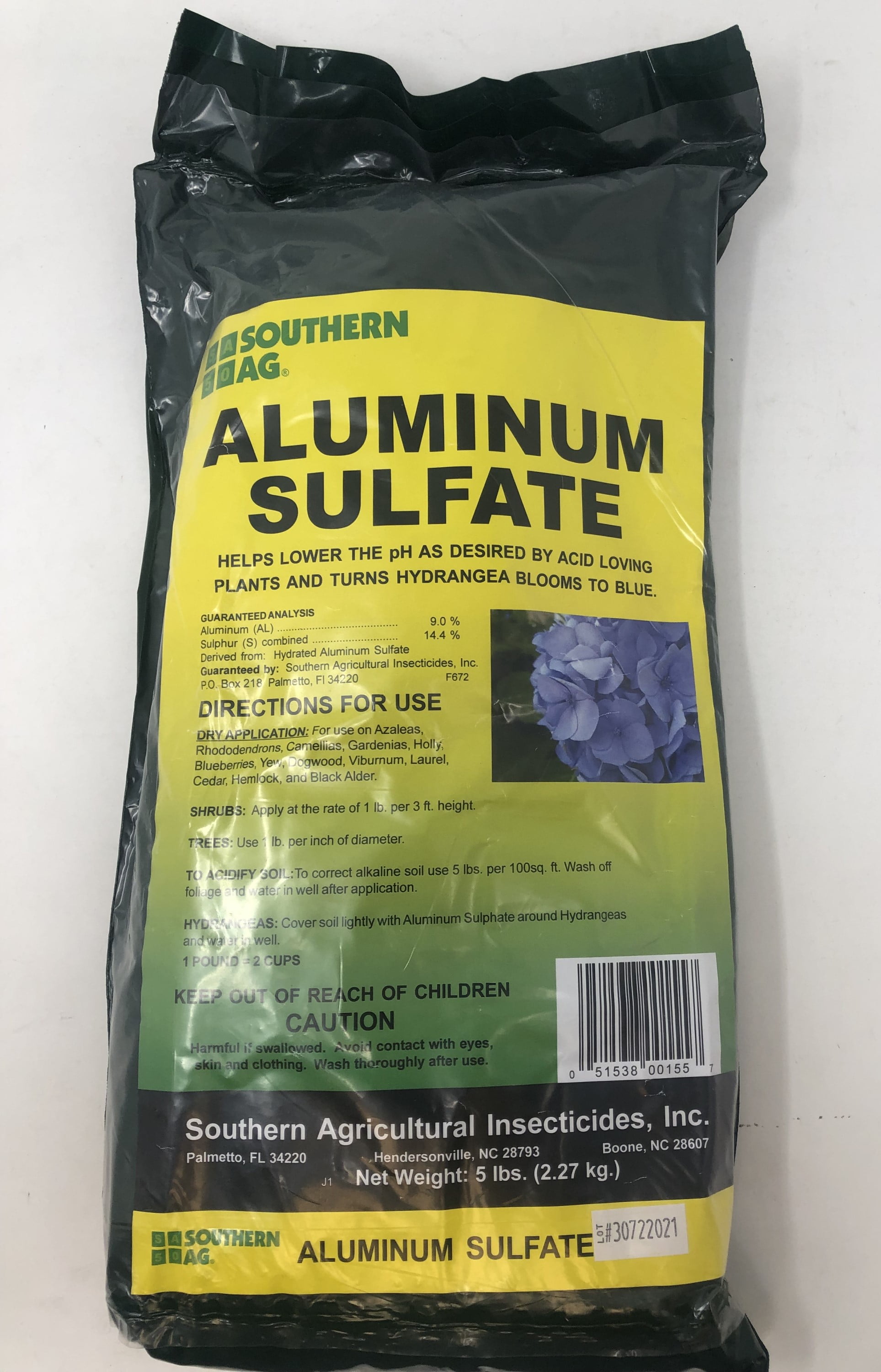 Southern Ag Aluminum Sulfate Granules - Soil Acidifier for Plants - 5 ...