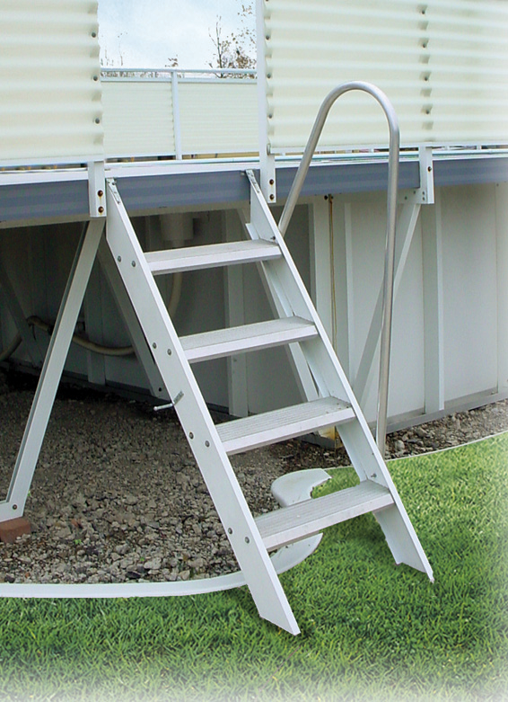 Aluminum Swing Up Swimming Pool Ladder Ground to Deck - Walmart.com