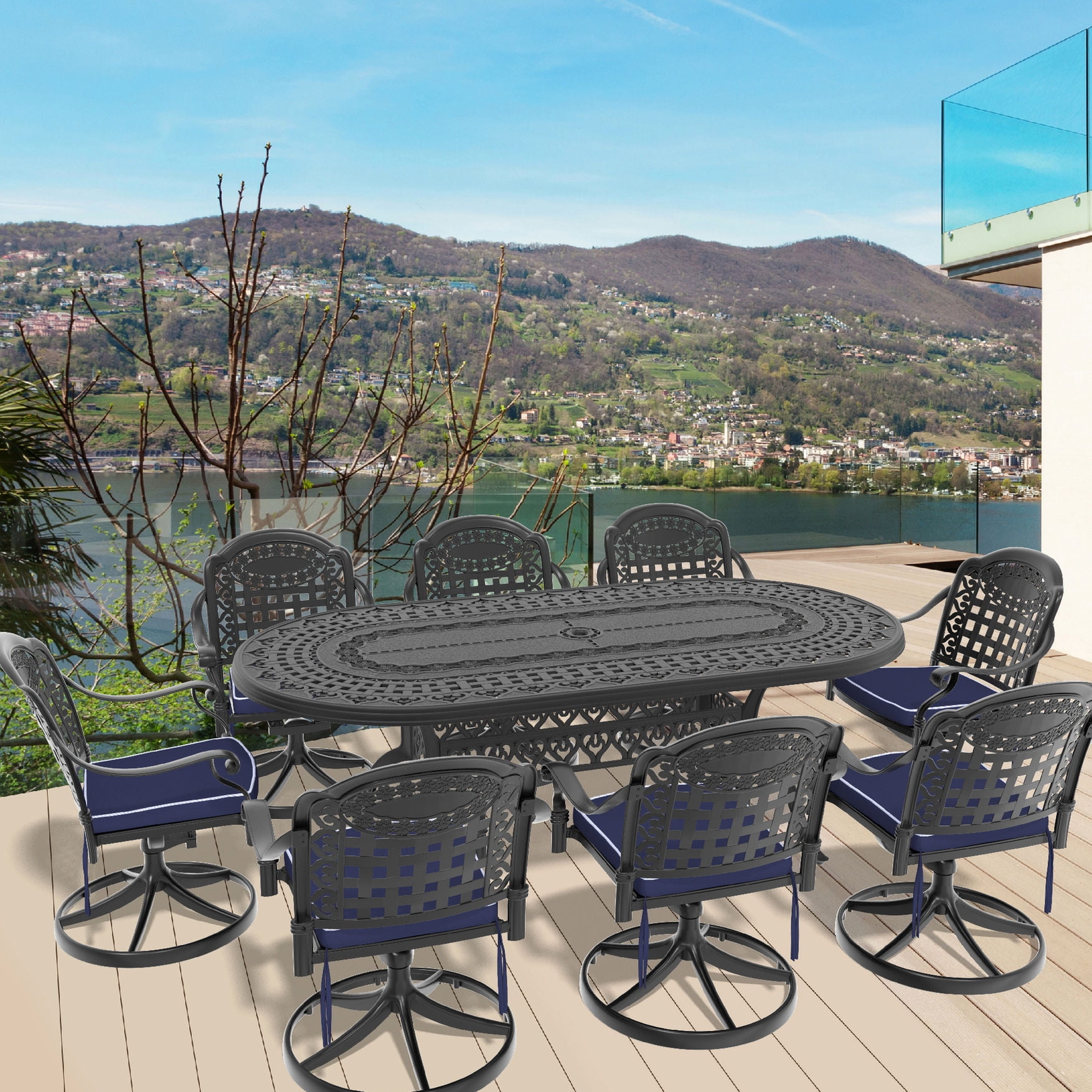 Aluminum Swivel Chair Set - Elegant Patterns - Garden Leisure - All ...