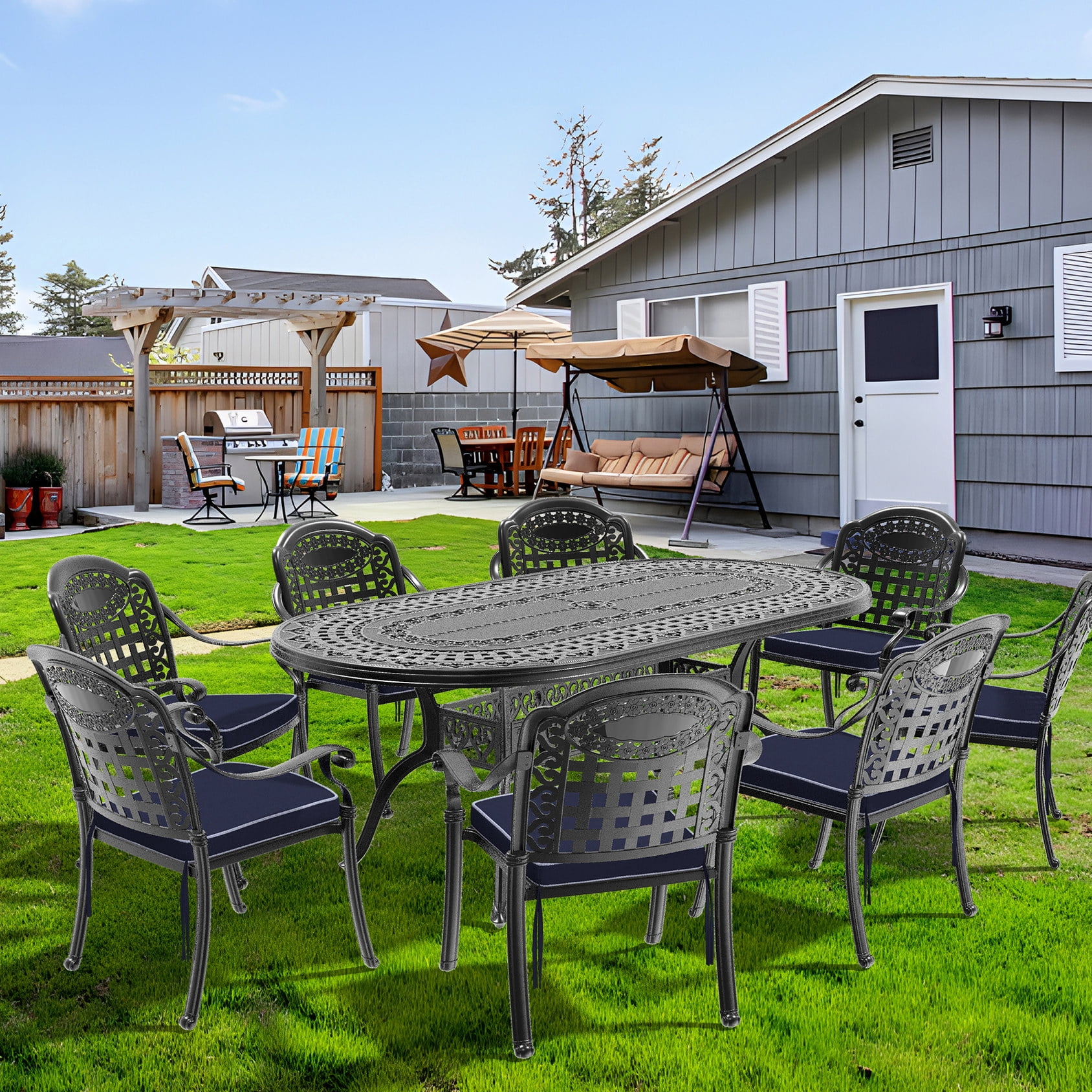 Aluminum Table and Chairs with All-Weather Cushions / Use Anytime ...