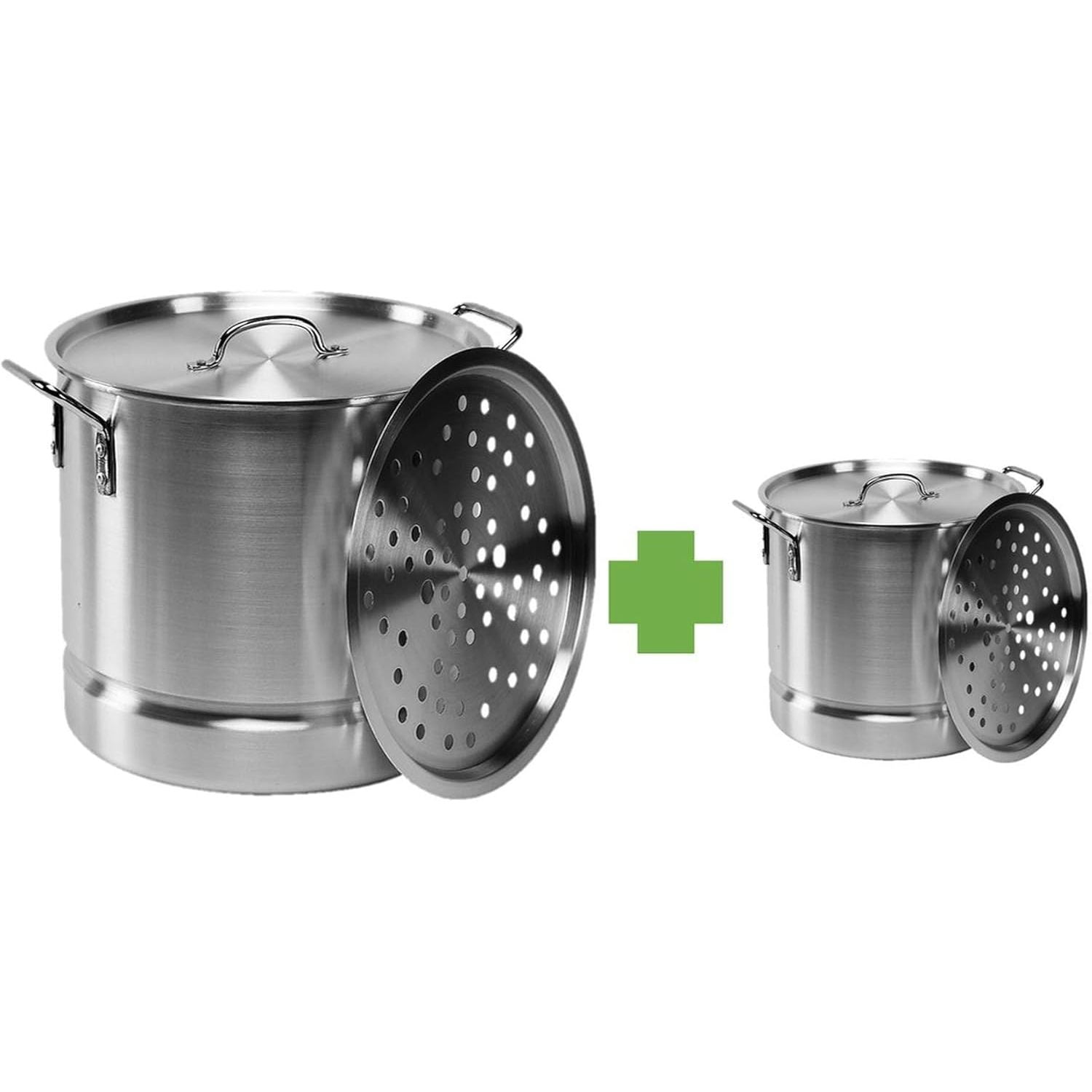 Aluminum Tamale/Steamer Set - 52 quart + 20 quart with steamer insert ...