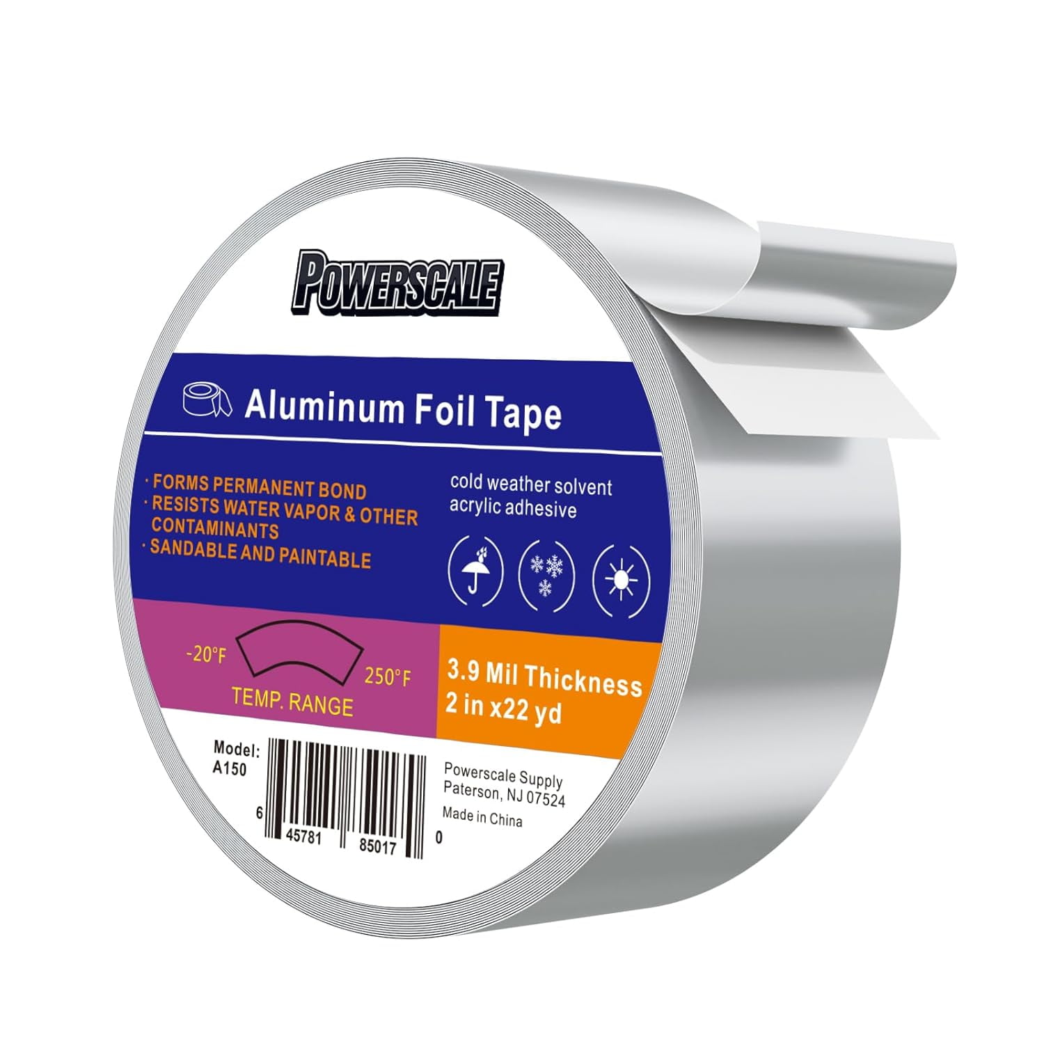 Aluminum,Tape 2 inch x (66 Feet 22YD) 3.9 Mil,High Temperature Aluminum Foil Tape,Duct Tape for ...