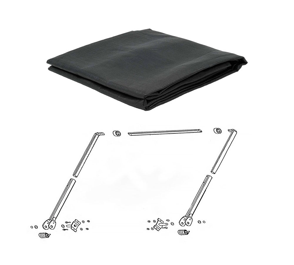 Aluminum Tarp Arm Kit with 7'x16' Mesh Tarp Cover with 5 Inch 18Oz ...