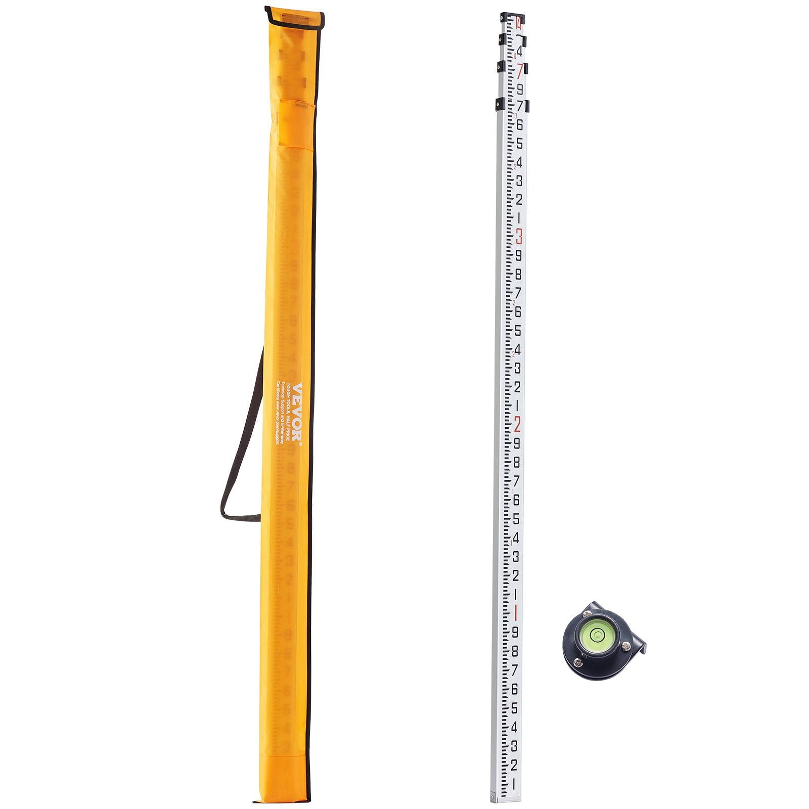 Aluminum Telescopic Leveling Rod, 14ft 6-Section Survey Stick, Double ...
