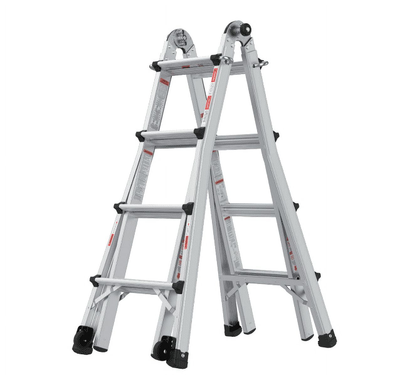 17 FT Aluminum Telescoping Ladder, A-Frame, Non-Slip, Portable with ...