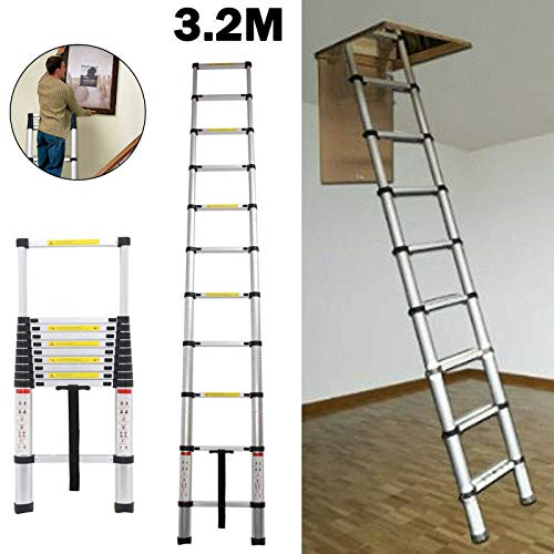 Aluminum Telescoping Ladder 10FT Extension Ladder 3.2M Multi Purpose ...