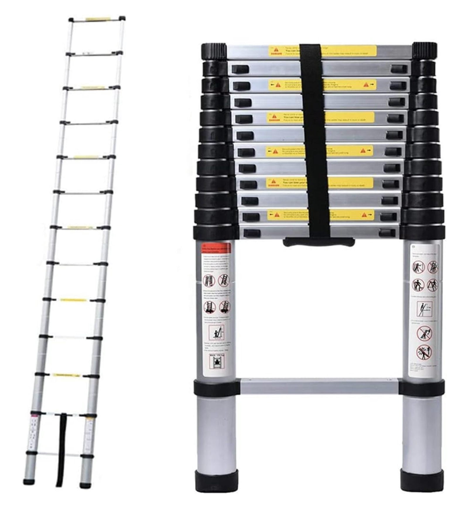 Aluminum Telescoping Ladder 16.4ft Straight Extension Folding Ladder ...