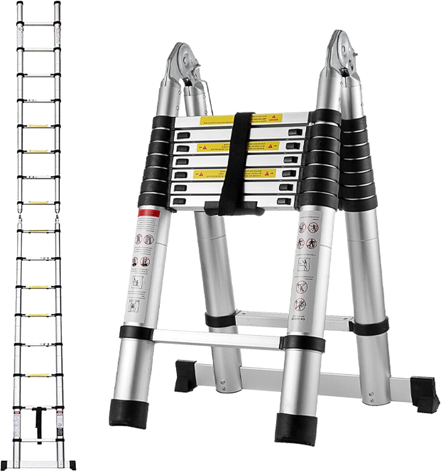 Aluminum Telescoping Ladder 16.5FT A-Frame Portable Telescopic ...