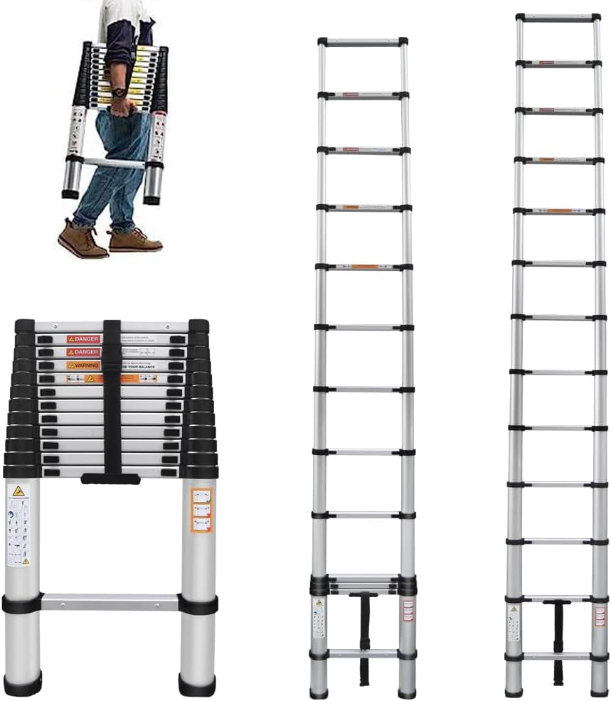 Aluminum Telescoping Ladder - 16FT Portable, Lightweight, Folding ...