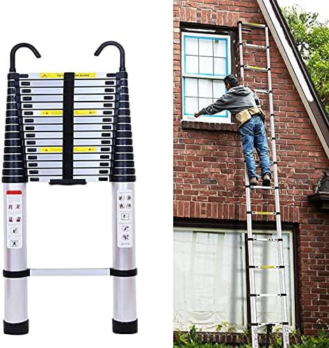 Aluminum Telescoping Ladder 20.3FT 6.2M Extension Tall Loft Ladder with ...