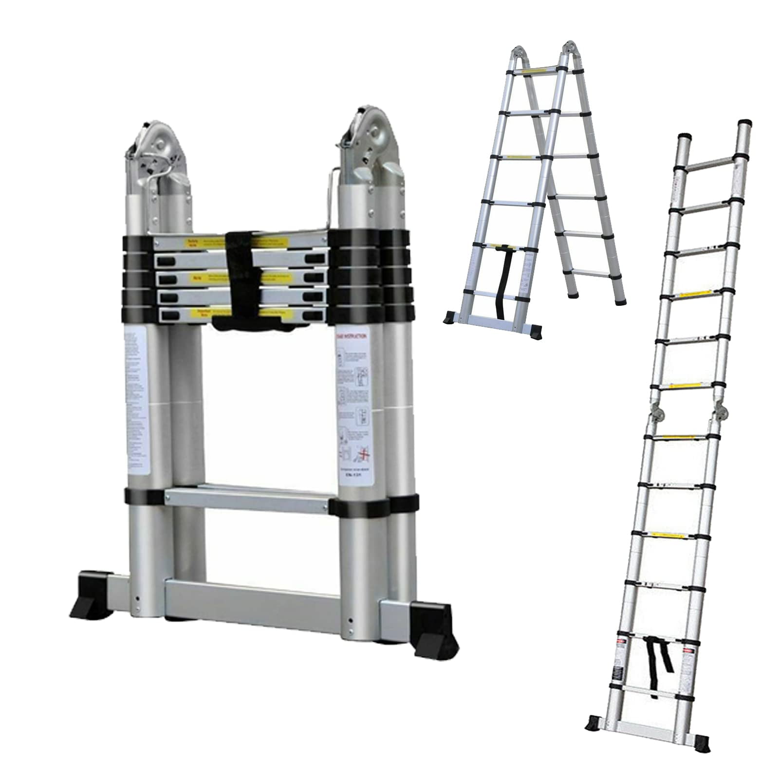 Aluminum Telescoping Ladder A-Frame 2 in 1 Versatility Ladder - As 6 FT ...